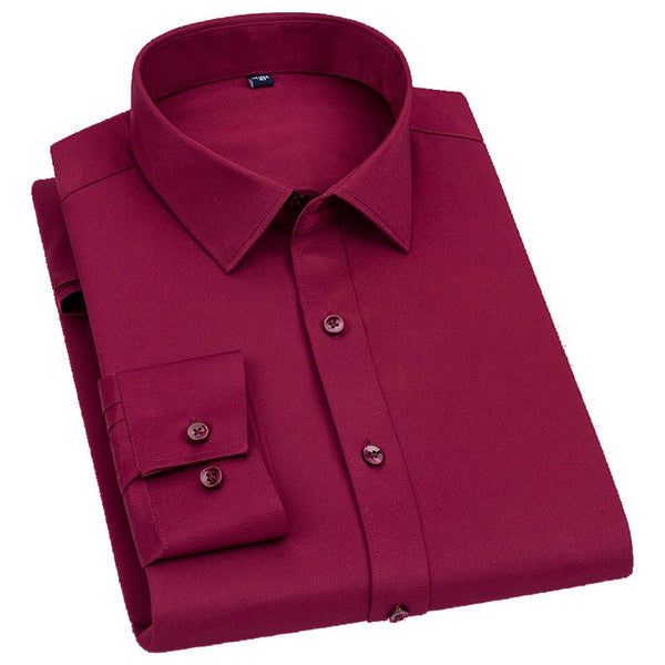 Plain Cotton Blend Solid Shirts (Maroon) – Frankshop.in