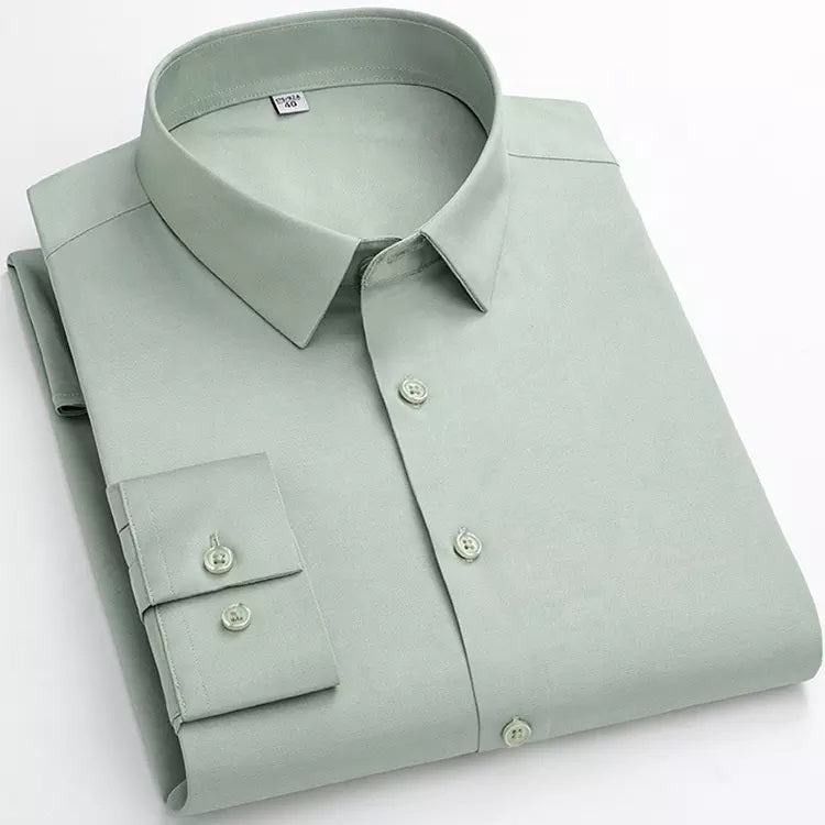 Plain Cotton Blend Solid Shirts (Pista) – Frankshop.in